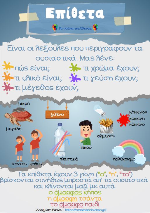 Εποπτικό υλικό – Τα σαϊνια της Έλενας