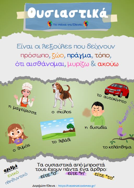 Εποπτικό υλικό – Τα σαϊνια της Έλενας